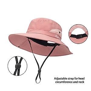 Womens Summer Sun Hat Beach Hat Wide Brim Outdoor UV Protection Hat Packable Mesh Bucket Hat with Ponytail Hole