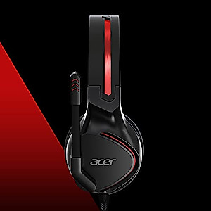 Acer Nitro Gaming Headset with Flexible Omnidirectional Mic, Adjustable Headband, Black