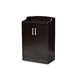 Baxton Studio Verdell Modern and Contemporary Wenge Brown Finished Shoe Cabinet