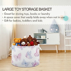 xigua Cotton Rope Basket Cute Butterflies Baby Laundry Basket Blanket Kids Toy Storage Basket Glove Box