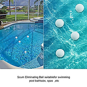 Patelai 4 Pieces Scum Eliminating Ball, Reusable Swimming Pool Filter Sponge Ball, Washable Oil Absorbing Sponge Ball for Swimming Pools, Bathtubs, Spas Cleaning