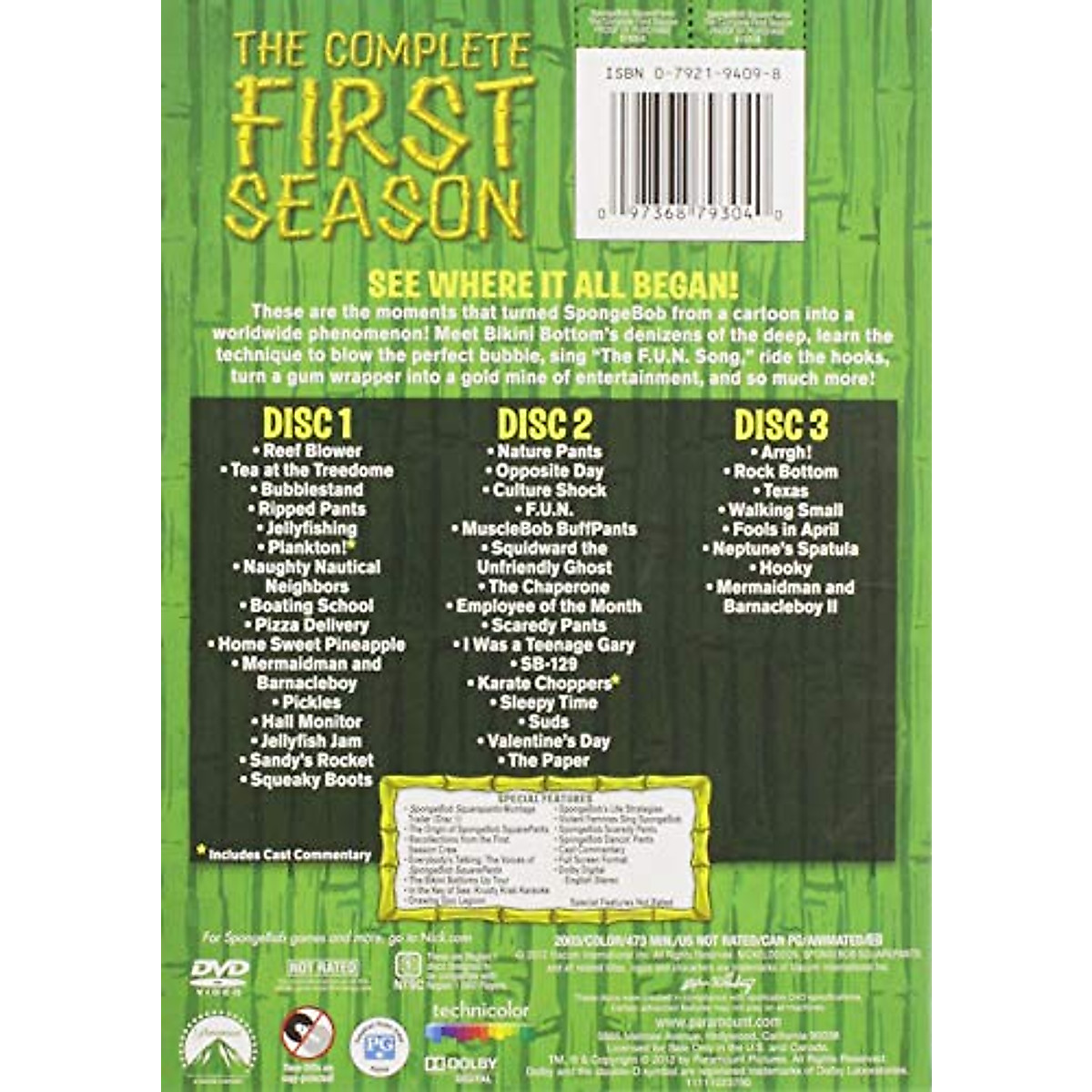 Spongebob Squarepants - The Complete 1st Season (DVD, 2003, 3-Disc Set)