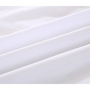 Colourful Snail 100-Percent Cotton Duvet Cover Set, Hidden Zipper Closure, Ultra Soft, Easy Care and Durable, Simple Bedding Style, Twin, White