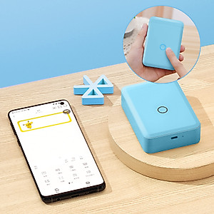 NIIMBOT D110 Label Maker Machine with Tape, Small Thermal Sticker Printer with 0.59''x1.18'' Labels, Portable Bluetooth Connection, Blue