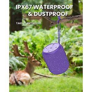 NOTABRICK Bluetooth Speakers,Portable Wireless Speaker with 15W Stereo Sound, IPX6 Waterproof Shower Speaker, Dual Pairs, Portable Speaker for Party Beach Camping