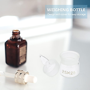 POPETPOP Laboratory Sampling Glass Weighing Bottle: 5pcs Clear Specific Gravity Bottles Equipment Laboratory Supply Weighing Holder Iwith Interchangeable Ground Stopper