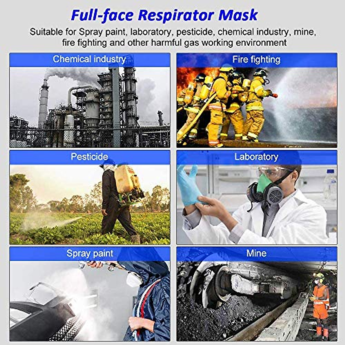 No/Brand 15in1 Full Face Respirator Reusable,Full Face Wide Field of View,Widely Used in Organic Gas,Paint spary, Chemical,Woodworking(for 6800 Respirator)