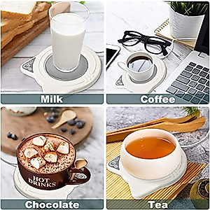 Coffee Mug Warmer with Cup, Electric Cup Warmer & Beverage Heater for Desk Smart heater Auto Shut Off, Heated Mug Use for Office/Home to Warm Coffee Tea Milk
