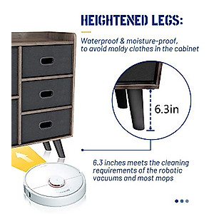 Hooseng 5 Drawer Dresser Storage, Durable Chest Wood Organizer, Waterproof Fabric Capacity Tower, Cabinet for Bedroom/Hallway/Living Room, Rustic Brown (5 Drawer)