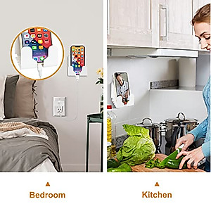 Desing Wish Wall Phone Holder, Wall Mount Phone Holder Adhesive Cell Phone Stand Acrylic Phone Wall Mount for Bed, Desk, Shower, RV/ Motor Home (2 Pack White)