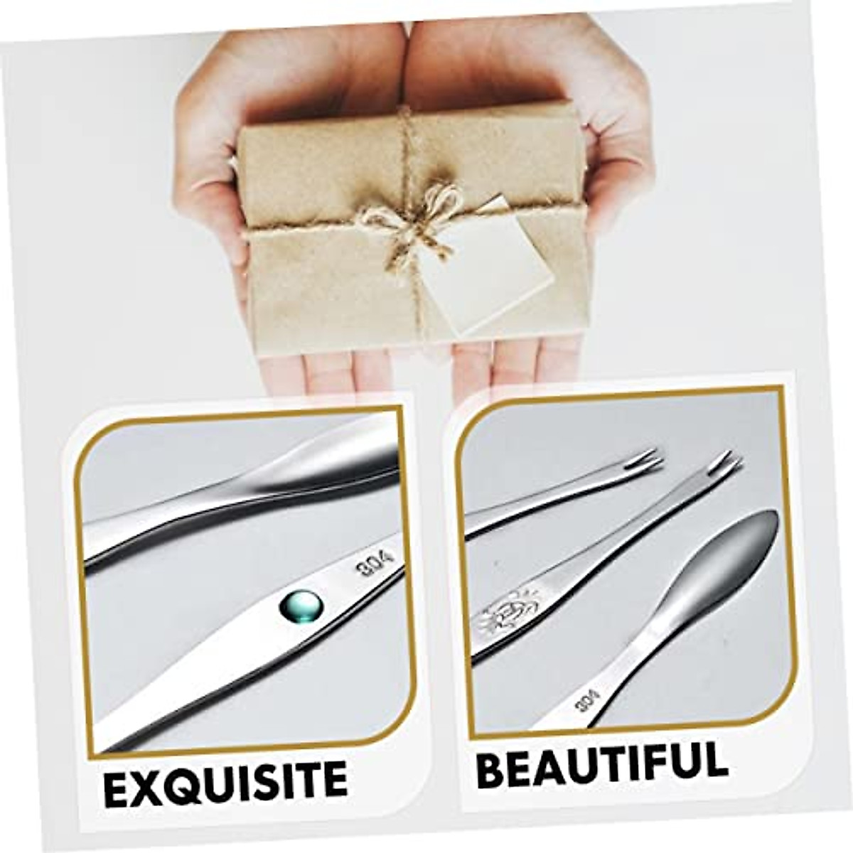 Healvian 5pcs Stainless Steel Crab Fork Tool Heavy Duty Forks Seafood Tools Lobster Eating Tools Prawns Picks Seafood Opener Tool Set Crabs Eating Tools Kit Crabs Eating Fork Silver