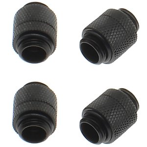 G1/4" Male to Male Extender Fitting,LBTODH 4pcs Black Brass Elbow Connector for Computer Water Cooling System(23.5mm)