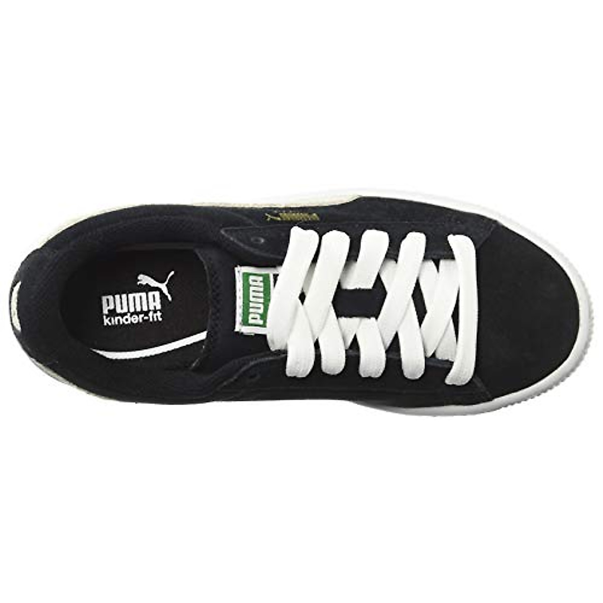 PUMA Suede Junior Sneaker (Little Kid/Big Kid) , Black/White, 7 M US Big Kid