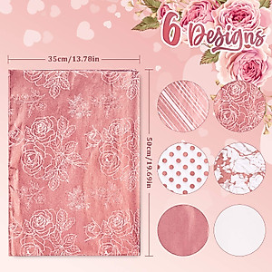 Whaline 120PCS Rose Gold Tissue Paper 6 Style Gift Wrap Paper Bulk Gift Wrapping Accessory Craft Paper Decorative Paper Art Tissue for Home Kitchen Birthday Party