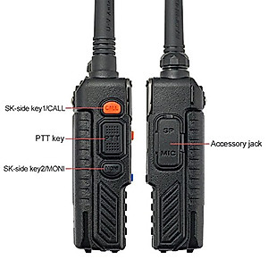 BAOFENG UV-5R+ Plus Two Way Radio, Long Range for Adults Rechargeable with Earpiece, Walkie Talkie for Outdoors, 144-148 420-450MHz, Qualette Series, Black