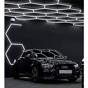 Hexagon LED Lights Wall Lights Detail Shop Gym Barber Shop Garage Lights (14 Hexagon with Border Light)