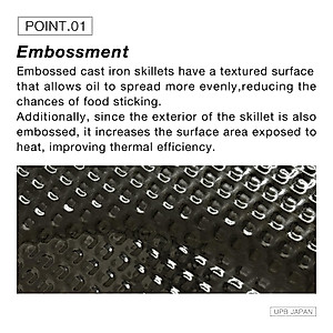 Wok pan Induction NonStick Cooker 10.2inch - Iron Embossed Surface Wood Handle Made in Japan