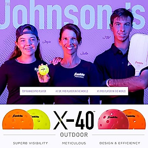 Franklin Sports Outdoor - X-40 Pickleball Balls - USA (USAPA) Approved - 12 Pack Outside - Optic Yellow - US Open Ball