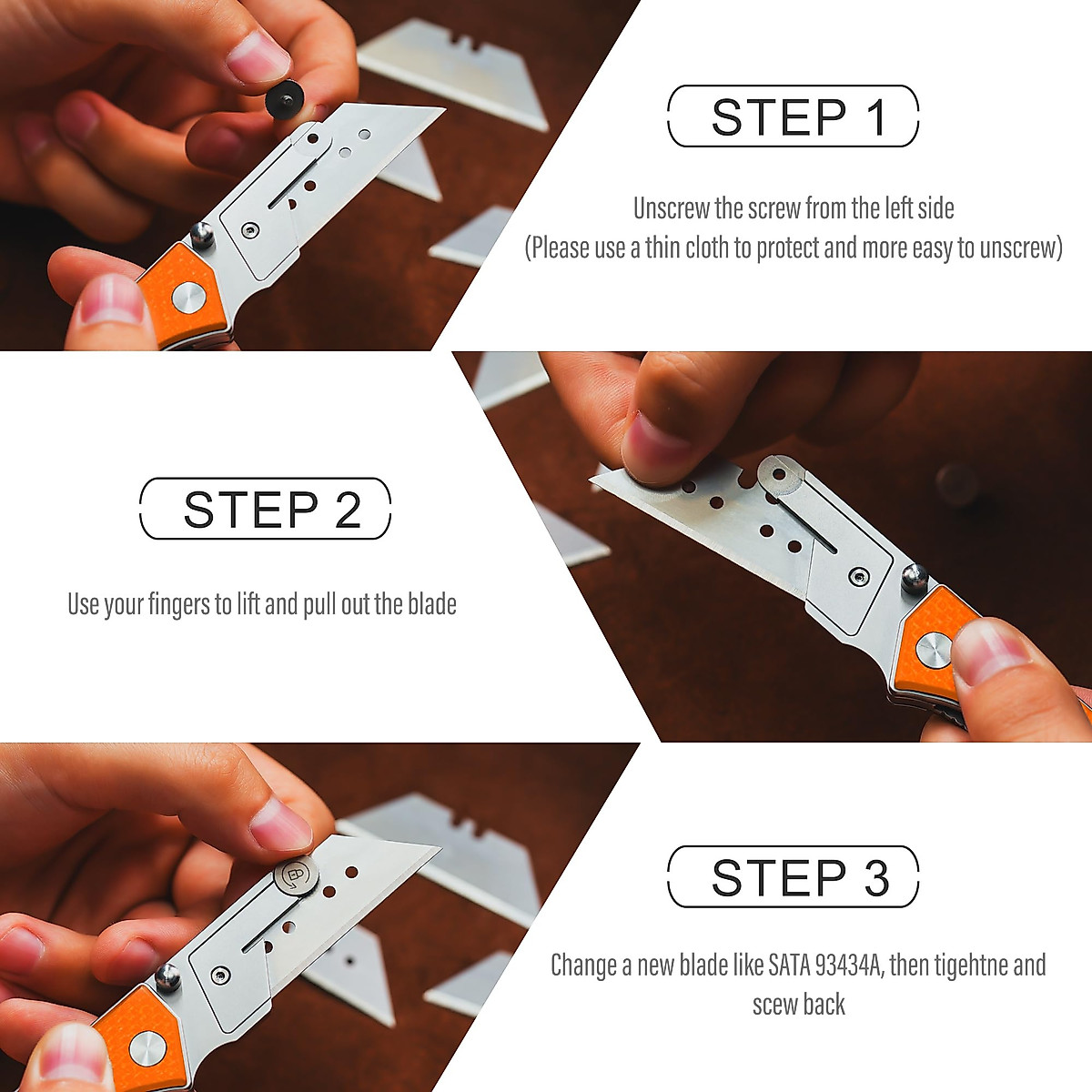 NUKNIVES Knife Blades for U23 Kumpanter Folding Utility Knife, Utility blades