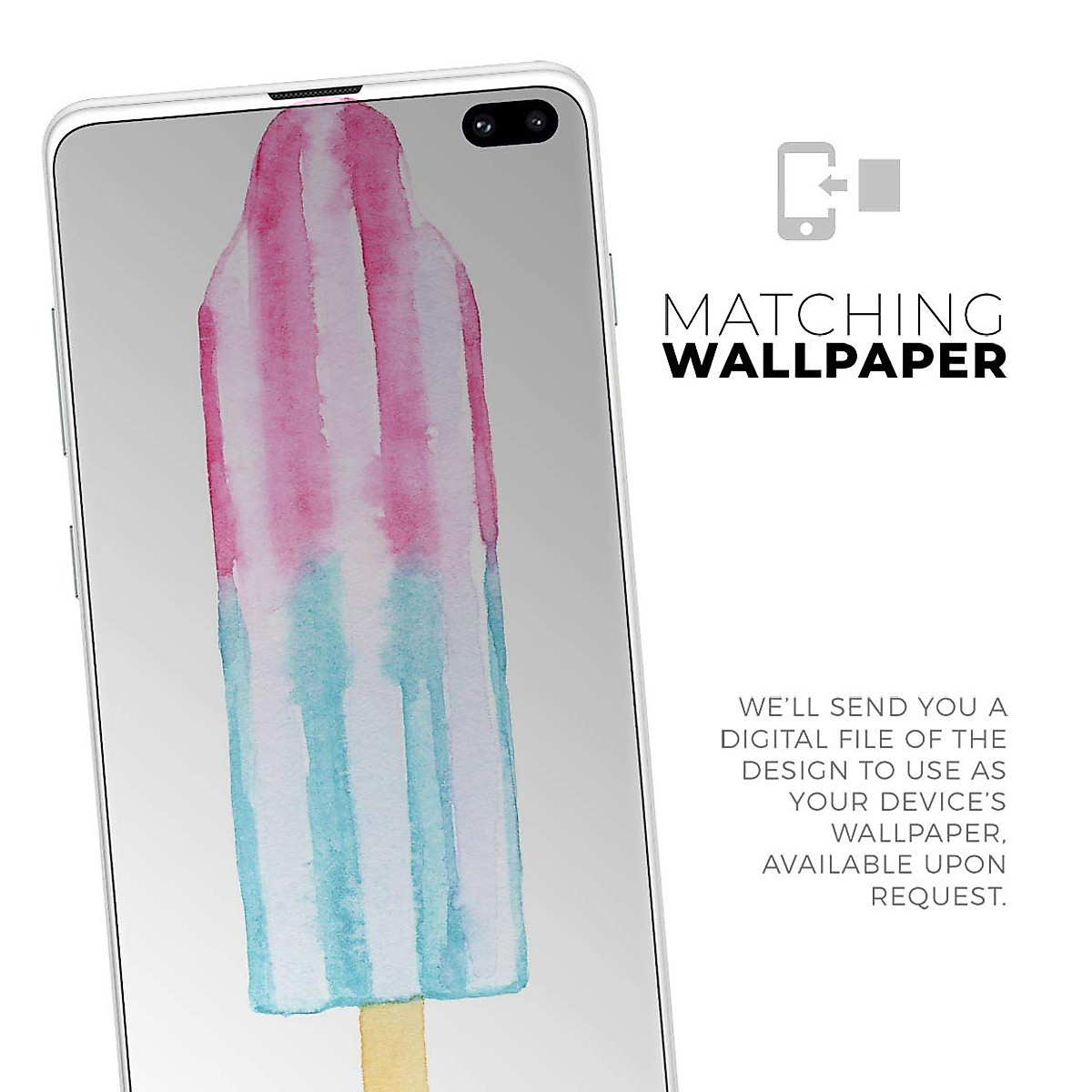 DesignSkinz Summer Mode Ice Cream v4 Protective Vinyl Decal Wrap Skin Cover Compatible with The Samsung Galaxy S20 (Screen Trim & Back Glass Skin)