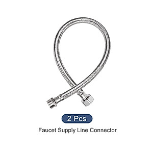 METALLIXITY Faucet Supply Line Connector (500mm/20") 2Pcs, 304 Stainless Steel G1/2 Female to G1/2 Male Water Supply Hose Connector - for Kitchen Bathroom