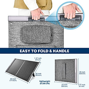 Kohree 100W Portable Solar Panel Waterproof, Foldable Monocrystalline Solar Panel Power Charger System Kit for RV Camping Outdoor Boat Emergency Backup Power Station, with USB/PD/DC Outputs 18V