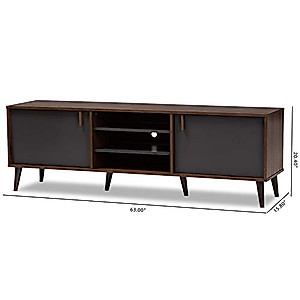 Baxton Studio Samuel Modern TV Stand in Brown and Dark Grey