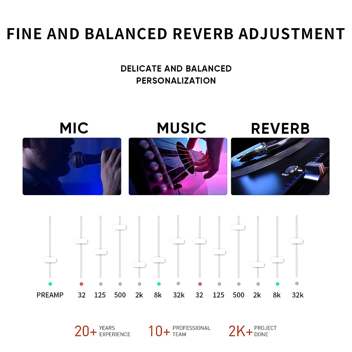 FULODE K-7 Professional KTV Pre-Effector Household ReverberatorKaraoke Anti-Howlino Audio Processr Al ioital Eulrzation Function Mixer Bluetooth optical,USB PC Connection Control,remote contro