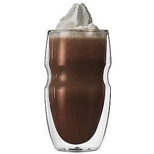 Ozeri Serafino Double Wall Insulated Iced Tea and Coffee Glasses, 16-Ounce, Set of 6