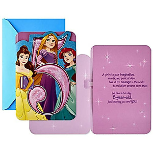 Hallmark 5th Birthday Card with Sound for Girl (Disney Princesses)