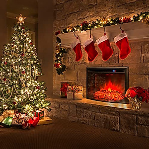 FIREBLAZE Electric Fireplace Eureka 26 inch - Curved Front Glass LED Fireplace Insert with Remote Control - Adjustable Heating, Sound, Brightness, Timer - 2-Way Recessed Installation - Heats 400 sq ft