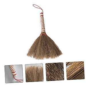 Ipetboom 1pc Hand-Knitted Small Broom Hand Whisk Sweeper for Hamster Hand Woven Broom Hamster Cage Cleaning Tool Desktop Cleaning Broom Pet Hair Cleaning Broom Dust Miscanthus Tassel Mini