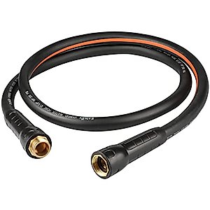 EADUTY Hybrid Lead In Garden Hose 5/8 IN. x 6 FT, Heavy Duty, Lightweight, Flexible with Swivel Grip Handle and Solid Brass Fittings, Gray+Orange