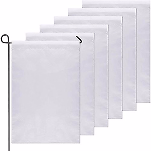 OrangeTag 10Pcs 30x45CM Sublimation Blank Polyester Lawn Garden Flags Parade Banners White