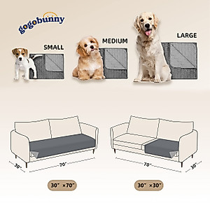 gogobunny 100% Double-Sided Waterproof Dog Bed Cover Pet Blanket Sofa Couch Furniture Protector for Puppy Large Dog Cat, Reversible (30x30 Inch (Pack of 1), Dark Grey/Light Grey)