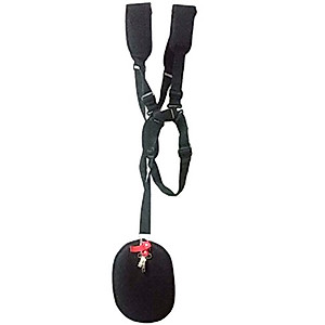 Weed Eater Strap - Grass String Trimmer Attachments Weed Wacker Whacker Harness Shoulder Strap - Adjustable Weed Trimmer Brushcutter Double Shoulder Pad Strap for Carry Hook Garden Lawn Mower, Black
