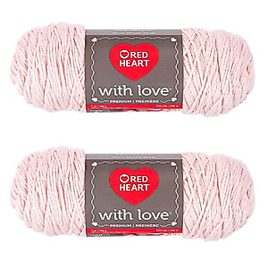 Red Heart with Love Sweet Pink Yarn - 2 Pack of 198g/7oz - Acrylic - 4 Medium (Worsted) - 370 Yards - Knitting/Crochet