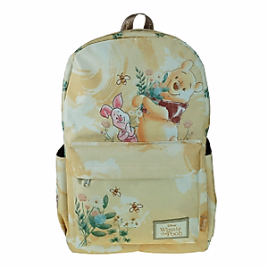 KBNL Classic Disney Winnie The Pooh Backpack with Laptop Compartment for School, Travel, and Work, Multicolor (A22208-WTP)