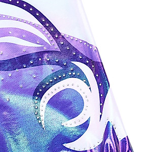 BAOHULU Gymnastics Leotard for Girls Shiny Practice Dancewear B272_WhitePurple_6A