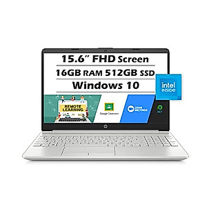HP 15 Laptop (Latest Model), 15.6” Full HD Display, Intel Core i5-1135G7 (Beat i7-1065G7), 12GB RAM, 512GB SSD, Intel Iris X Graphics, Webcam, HDMI, Wi-Fi, Bluetooth, Windows 10 Home, Silver + Nly MP