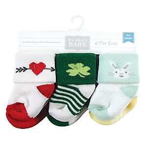 Hudson Baby Baby Holiday Newborn Terry Socks, Valentine Easter, 6-12 Months