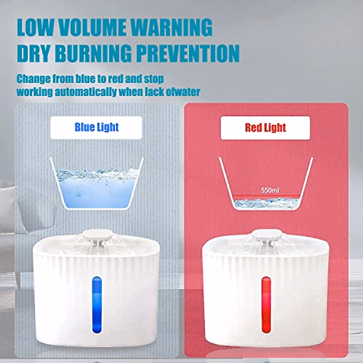 Cat Water Fountain, Arespark Pet Water Fountain, 3L Automatic Cat Water Dispenser with 4 Replacement Filters, Large Tank with LED Indicator, Drink Well for Cats, Dogs, Multiple Pets