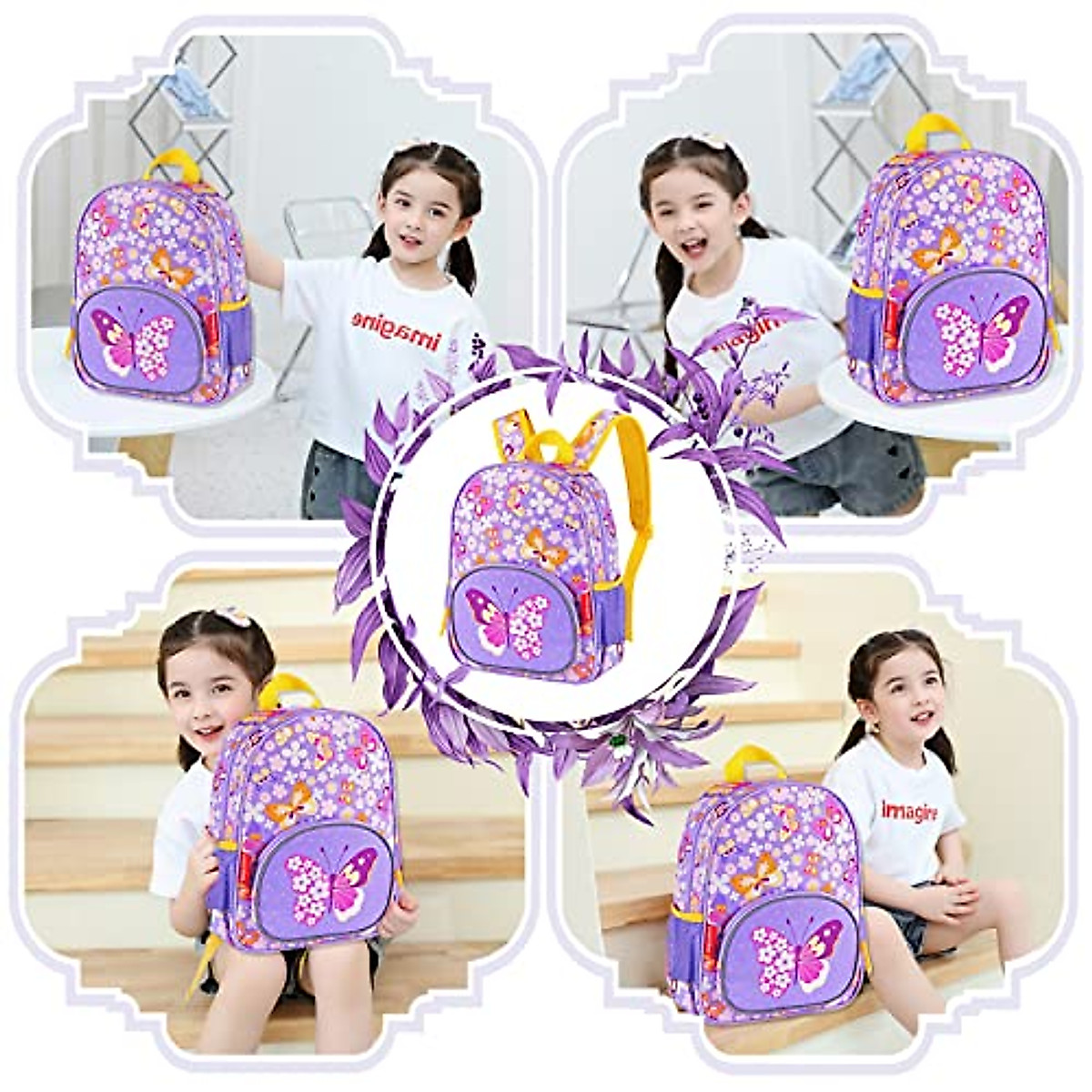 Daaupus 12-Inch girl preschool backpack,Kids Backpack for Boys & Girls, Perfect for Daycare and Preschool, Unique design print backpack for school and travel