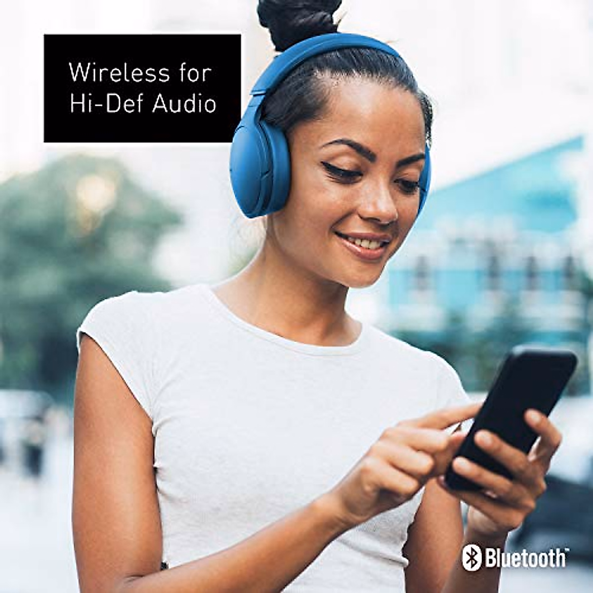 Panasonic Premium Hi-Res Wireless Bluetooth Over The Ear Headphones with 3D Ear Pads and 3 Sound Modes - RP-HD305B-A (Blue)