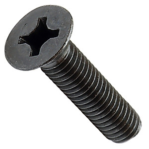 MonsterBolts - M2.5 x 4mm Phillips Flat Head, DIN 965, Alloy Steel, Black Oxide, 50 Pack