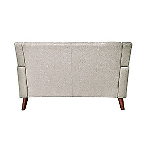 GDFStudio Christopher Knight Home Evelyn Mid Century Modern Fabric Loveseat, Beige