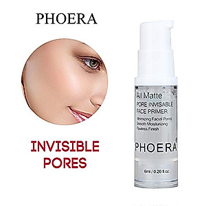 2 Pack PHOERA Face Primer,Magical Perfecting Base Face Mattifying Primer Anti-Aging WrinklesShrink Pore Remove Fine Lines Exfoliating Anti-Oxidation.(6Ml)