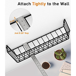 PrimZooty Kids Bookshelf - 2PACK, Black, 4.1" D x 16" W x 3.2" H, Metal Book Shelf for Wall, Versatile Floating Bookshelf for Nursery Toddler Classroom Bedroom, Kitchen, Pantry, Room Décor