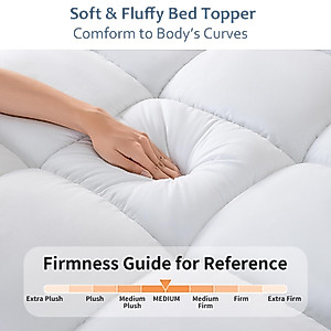 songlibin Mattress Topper,Extra Thick Mattress Pad for Back Pain,Cooling Mattress Cover with 21'' Deep Pocket, Breathable Bed Topper for Hot Sleeper(White), King(78''×80'') (JMCL5-20230603)