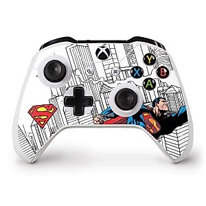 Skinit Decal Gaming Skin Compatible with Xbox One S Controller - Officially Licensed Warner Bros Superman Super Speed Design